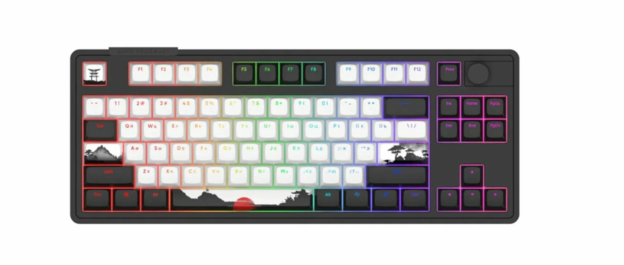 Клавиатура проводная Дарк Проджект KD87A [DP-KD87A-000100-GMS], черно-белая