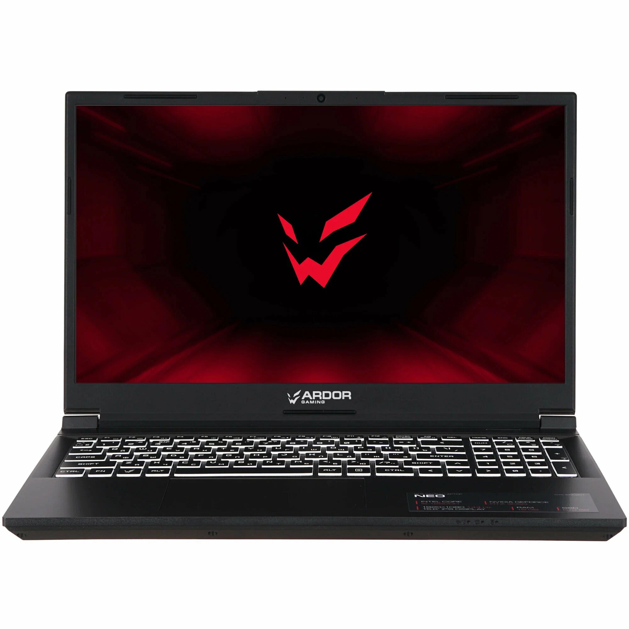 15.6" Ноутбук ARDOR GAMING NEO N15-I5ND410, 1920 х 1080, Core i5-12450H/RTX 2050 4Gb/16Gb/512Gb SSD, черный