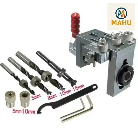 Бестселлер Просекатель для кухонных фасадов, набор сверл 5/8/10/15 мм, регулировка высоты, сталь