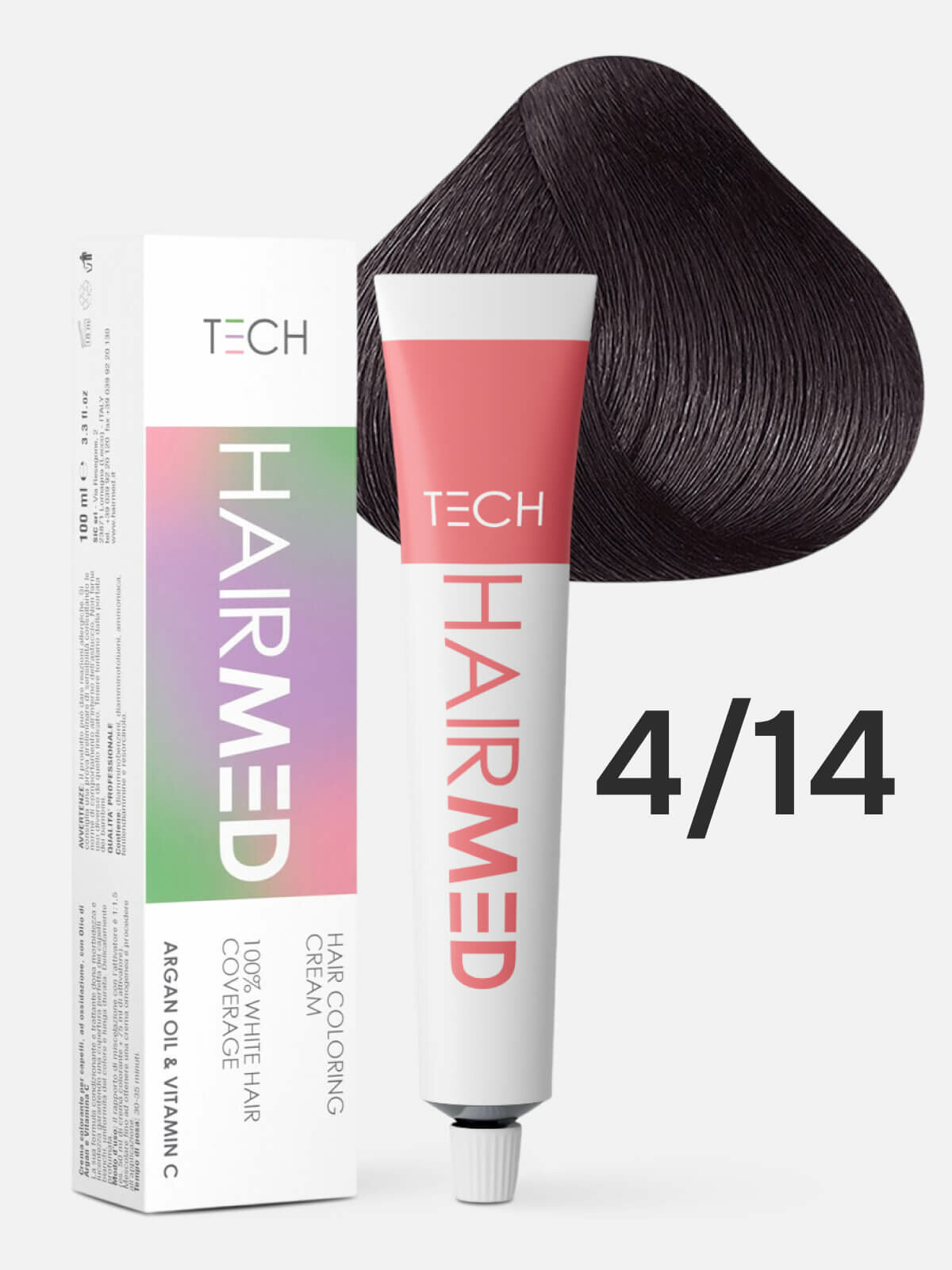 Крем - краска для волос профессиональная Hairmed 4/14 Каштановый Шоколадный, 100 мл