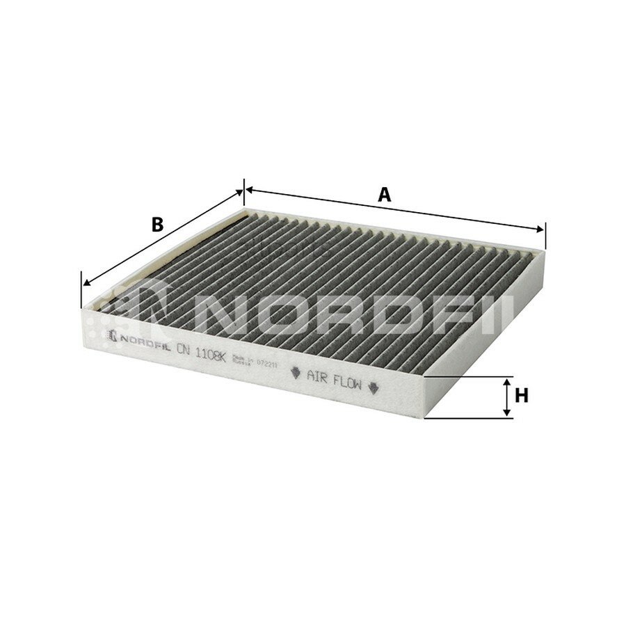 NORDFIL CN1108K Фильтр салона угольный Chrysler Sebring Dodge Avenger Caliber Journey Fiat Freemont Jeep Compas