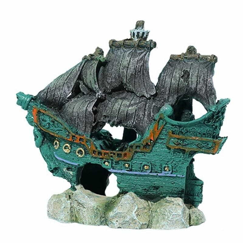 Декоративный резиновый корабль для аквариума, - Тип G