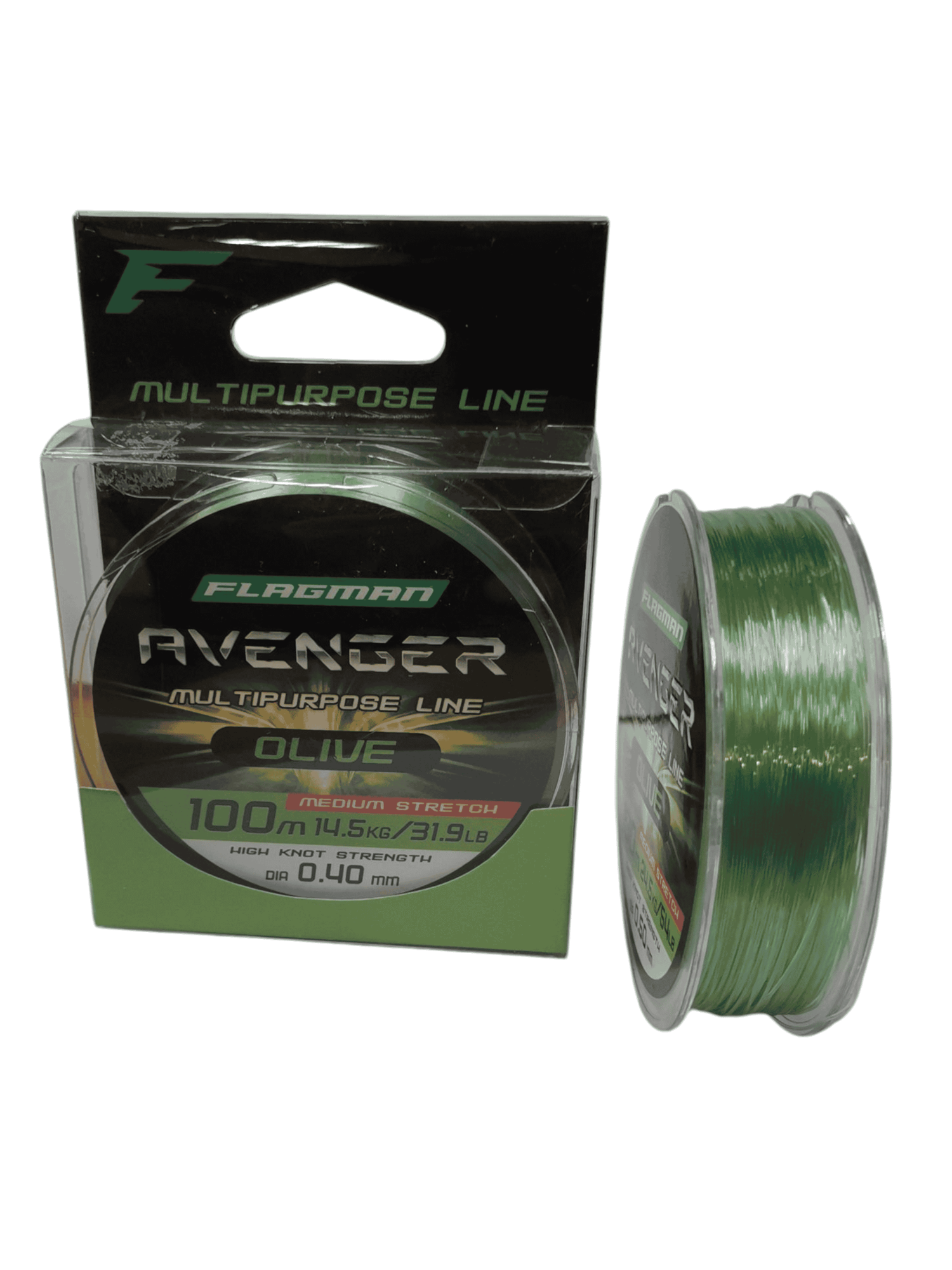 FLAGMAN Леска Avenger Olive Line 100м 0,40мм 14,5кг/31,9lb