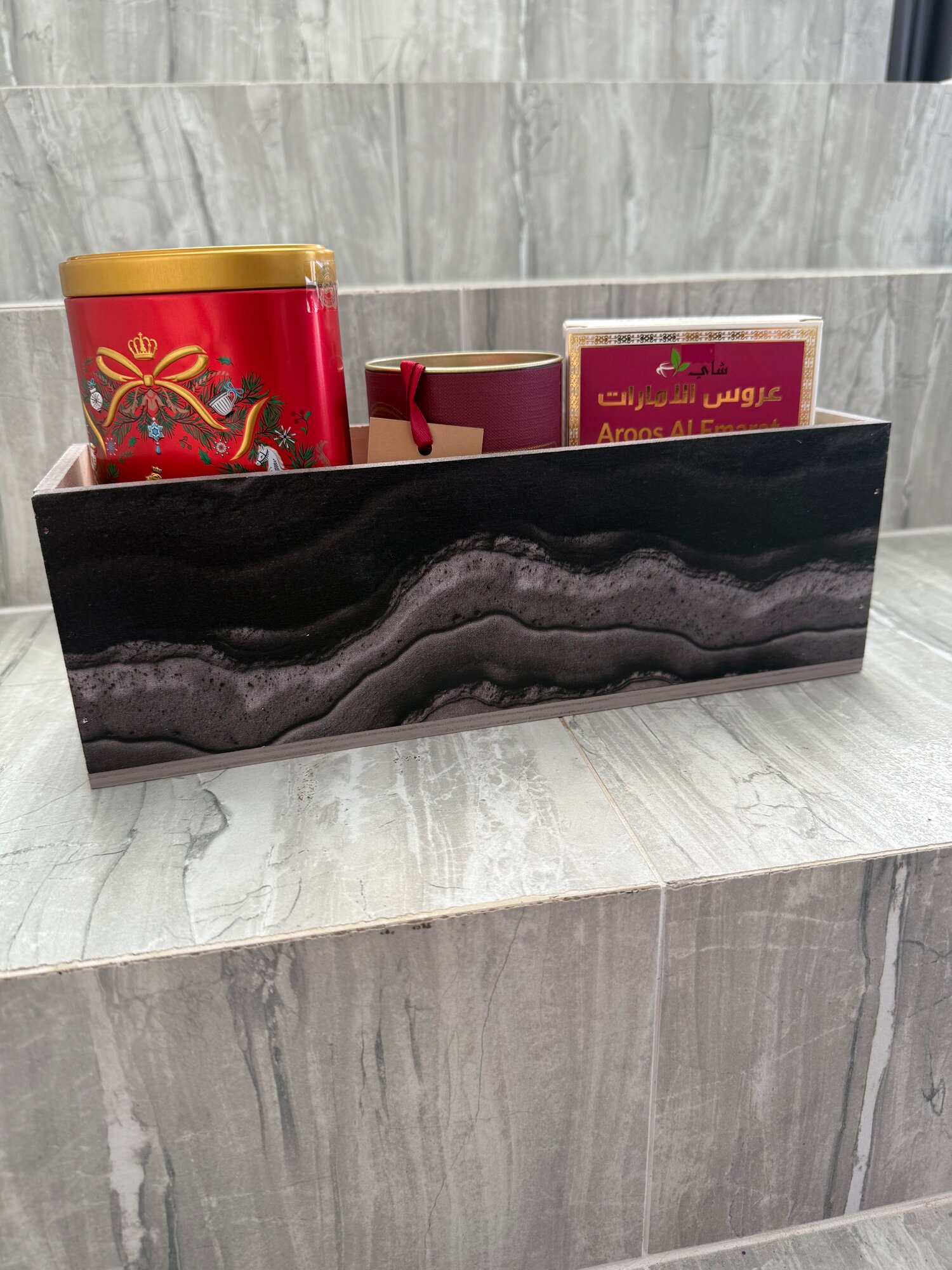 Ящик для хранения Пластмаркет "Сланец", универсальный, дерево, коричневый