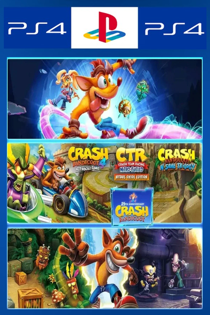 Игра Crash Bandicoot Crashiversary Bundle для Playstation 4, Русский язык, Цифровая версия