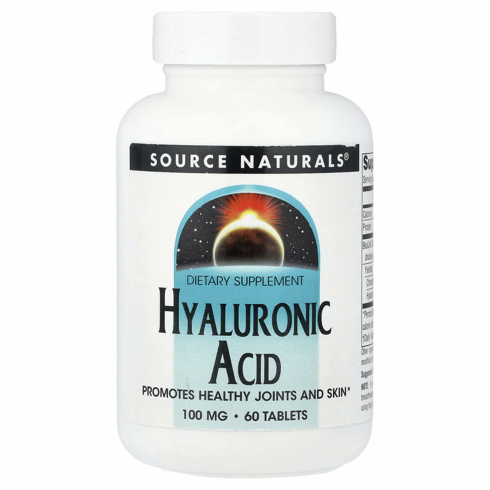 Source Naturals, гиалуроновая кислота, 60 таблеток