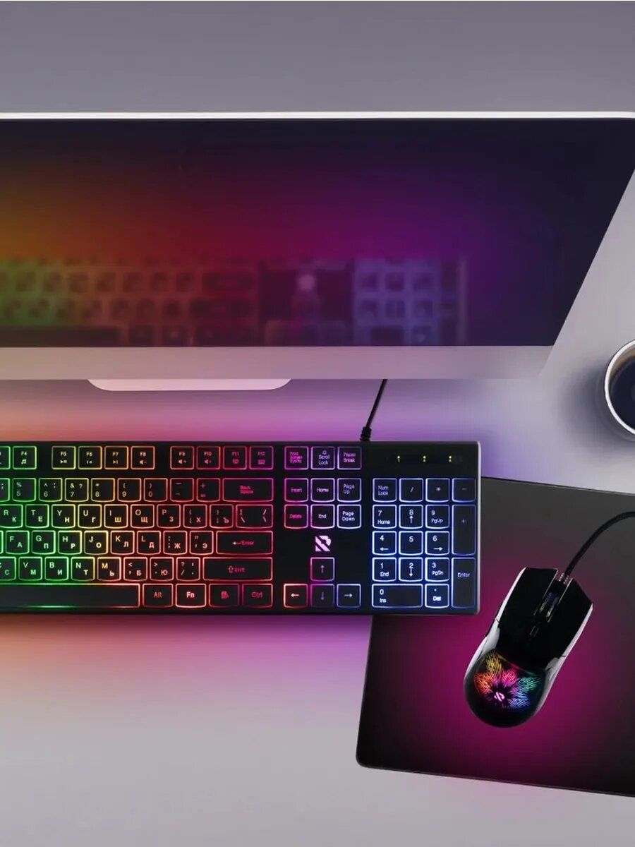 Игровой набор клавиатуры и мыши с RGB подсветкой
