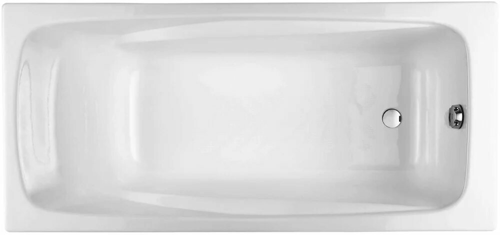 Чугунная ванна Jacob Delafon Repos E2130-00 160x75, 145 л, пристенная, встраиваемая, прямоугольная, белая, глянцевая, с подлокотниками, антискользящее покрытие, в современном стиле