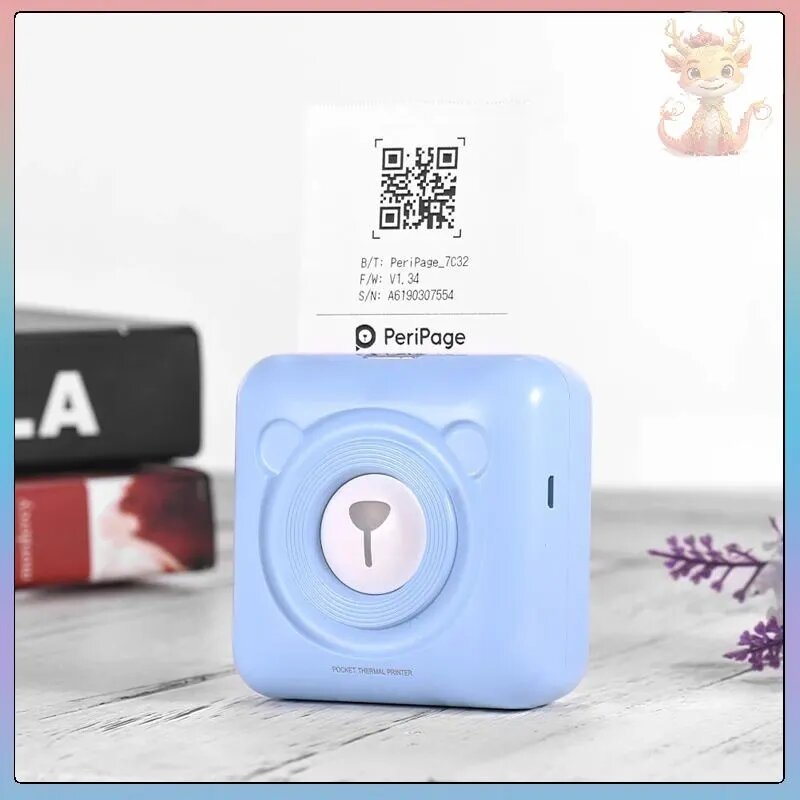 Мини-принтер для телефона, Монохромный, Портативный, Bluetooth, Термопечать, Для дома — фото 1