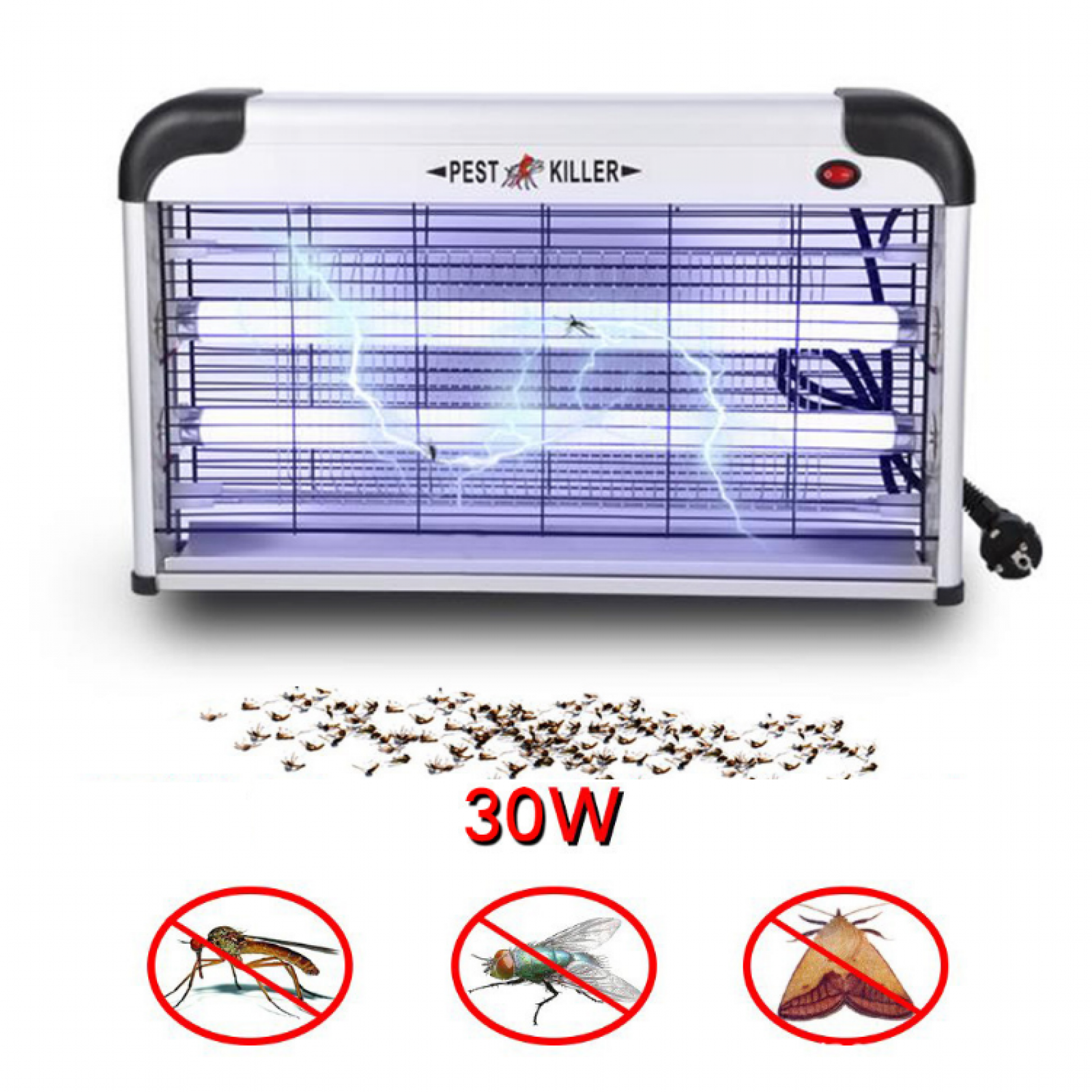 Лампа от насекомых MyPads 30 Вт с электрической ловушкой и защитной решеткой