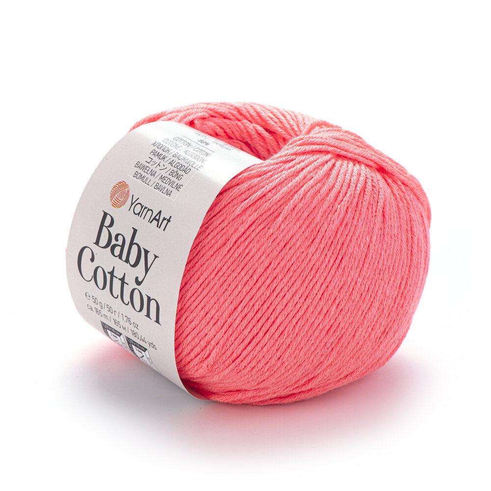 Пряжа для вязания YarnArt Baby Cotton 424 светло-коралловый 50 гр/165 м 50% хлопок, 50% акрил
