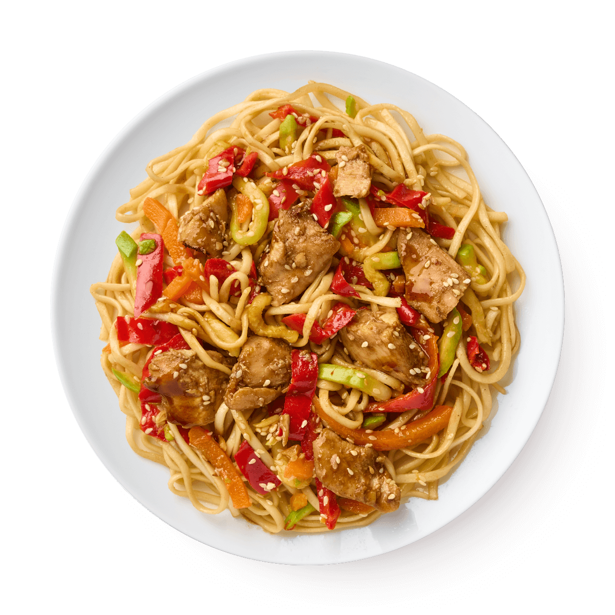 Удон с курицей терияки с пряным цукини и сладким перцем «Из Лавки»