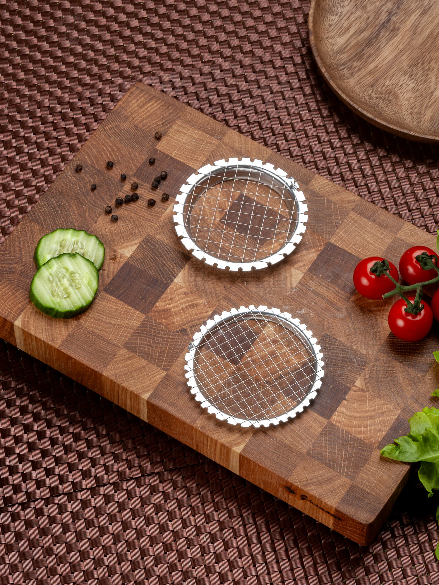 Набор овощерезок, винегретниц, 5 и 8 мм, нержавеющая сталь, серебристый, 2шт.