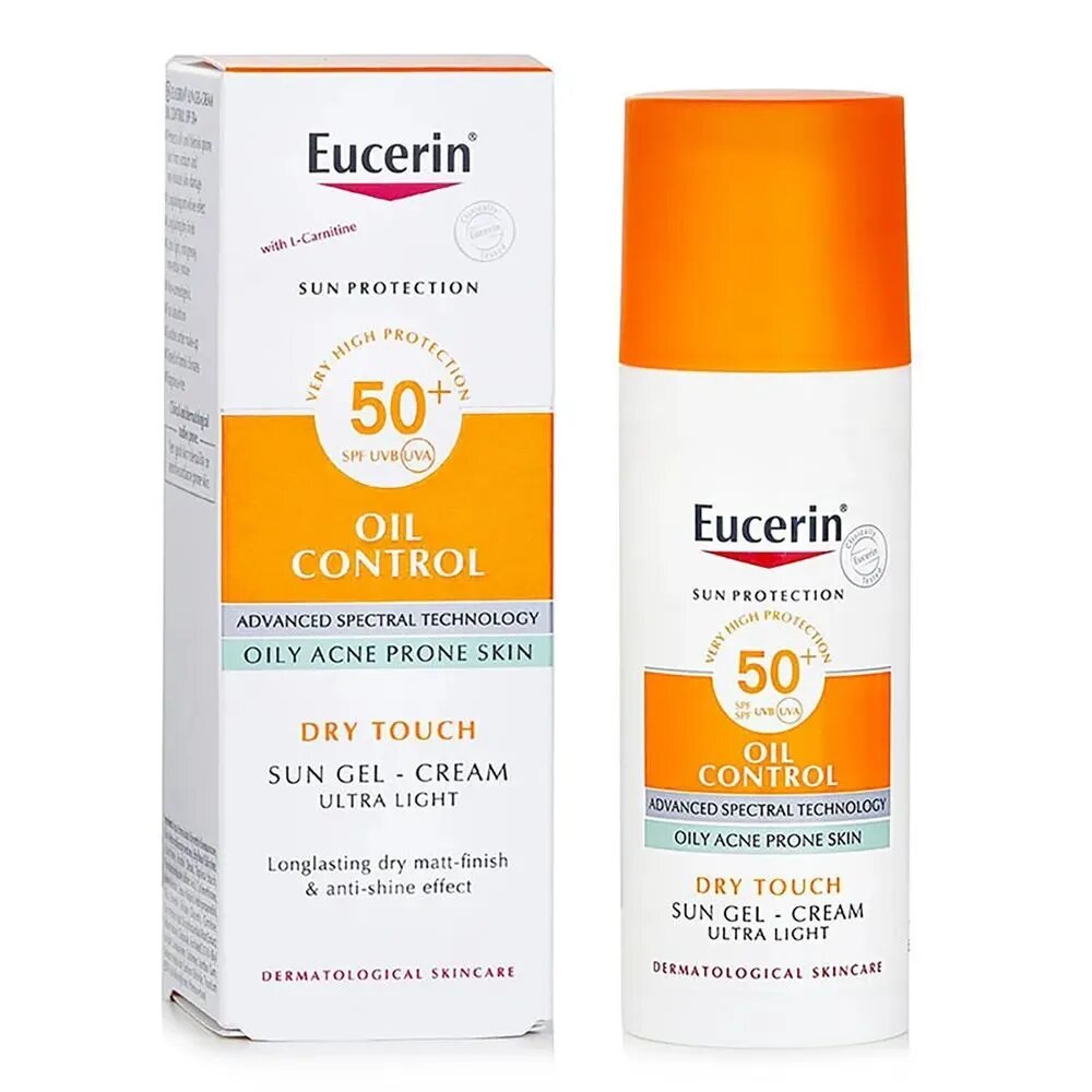Eucerin солнцезащитный гель-крем для проблемной кожи лица c SPF 50+ Oil Control Dry Touch Ultra Light