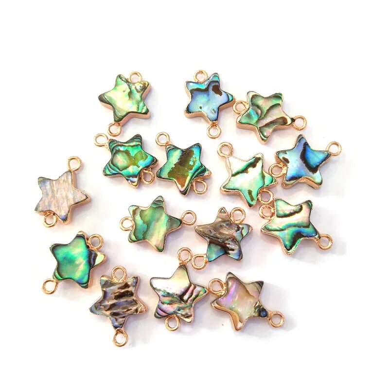 Подвески звездочки, ракушки, 13x18mm