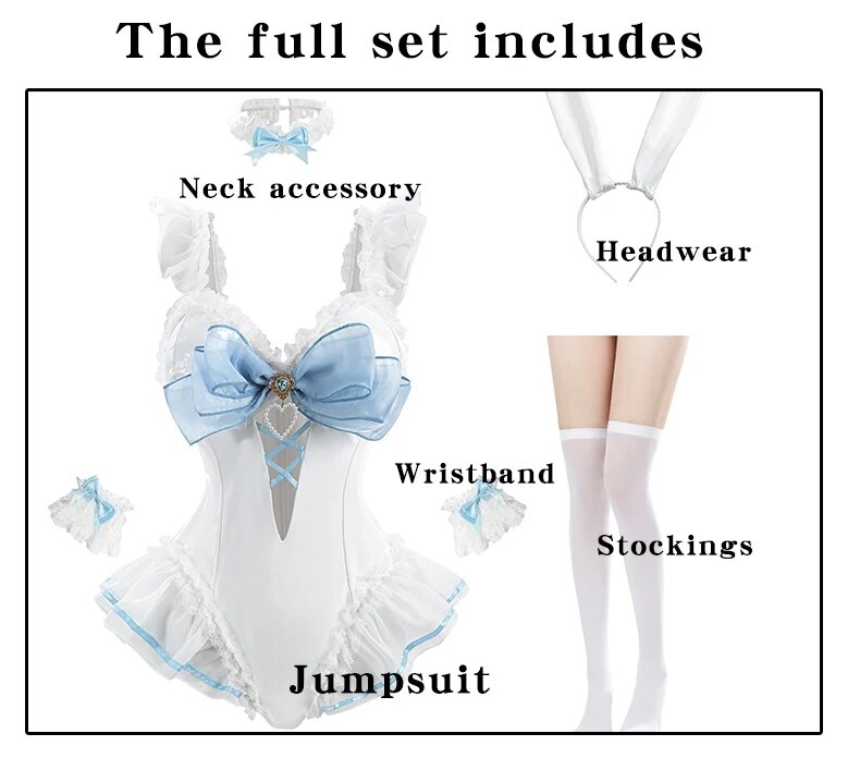 ROLECOS Женский костюм кролика Bunny Girl белый XL