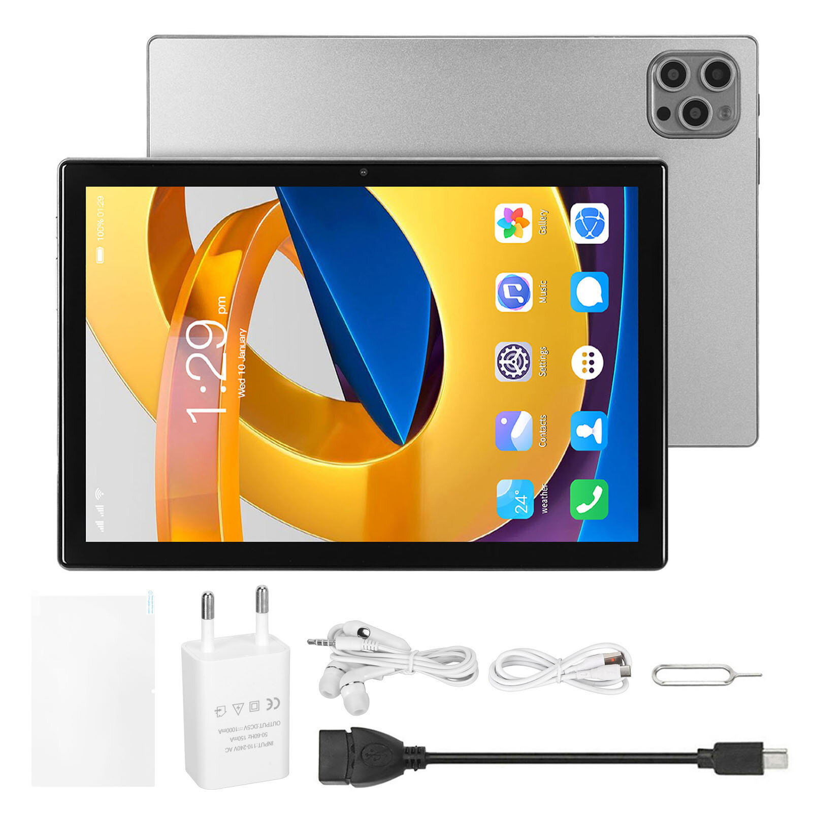 10,1дюймовый планшет на Android 11: 8ядерный CPU, 6/64 ГБ, 4G, WiFi, BT, FM, GPS, HDэкран