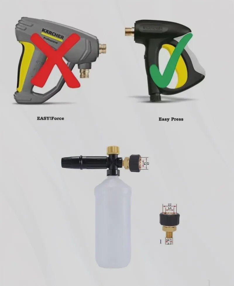 Пенная насадка, пенообразователь, пеногенератор для мойки высокого давления KARCHER HD (старый)