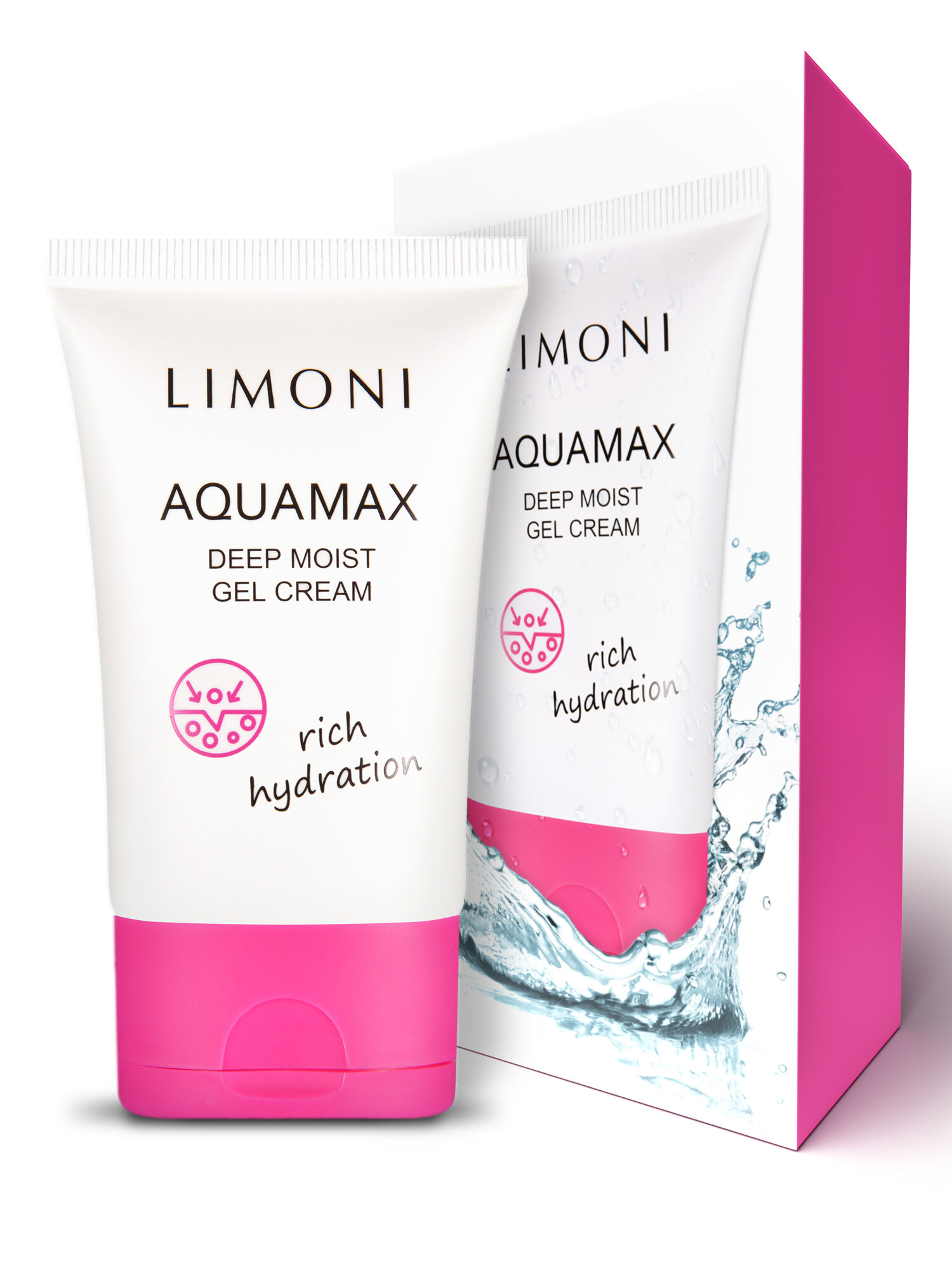 Гель-крем для лица Limoni Aquamax Deep Moist Gel Cream, с морской водой, глубокоувлажняющий, 50мл