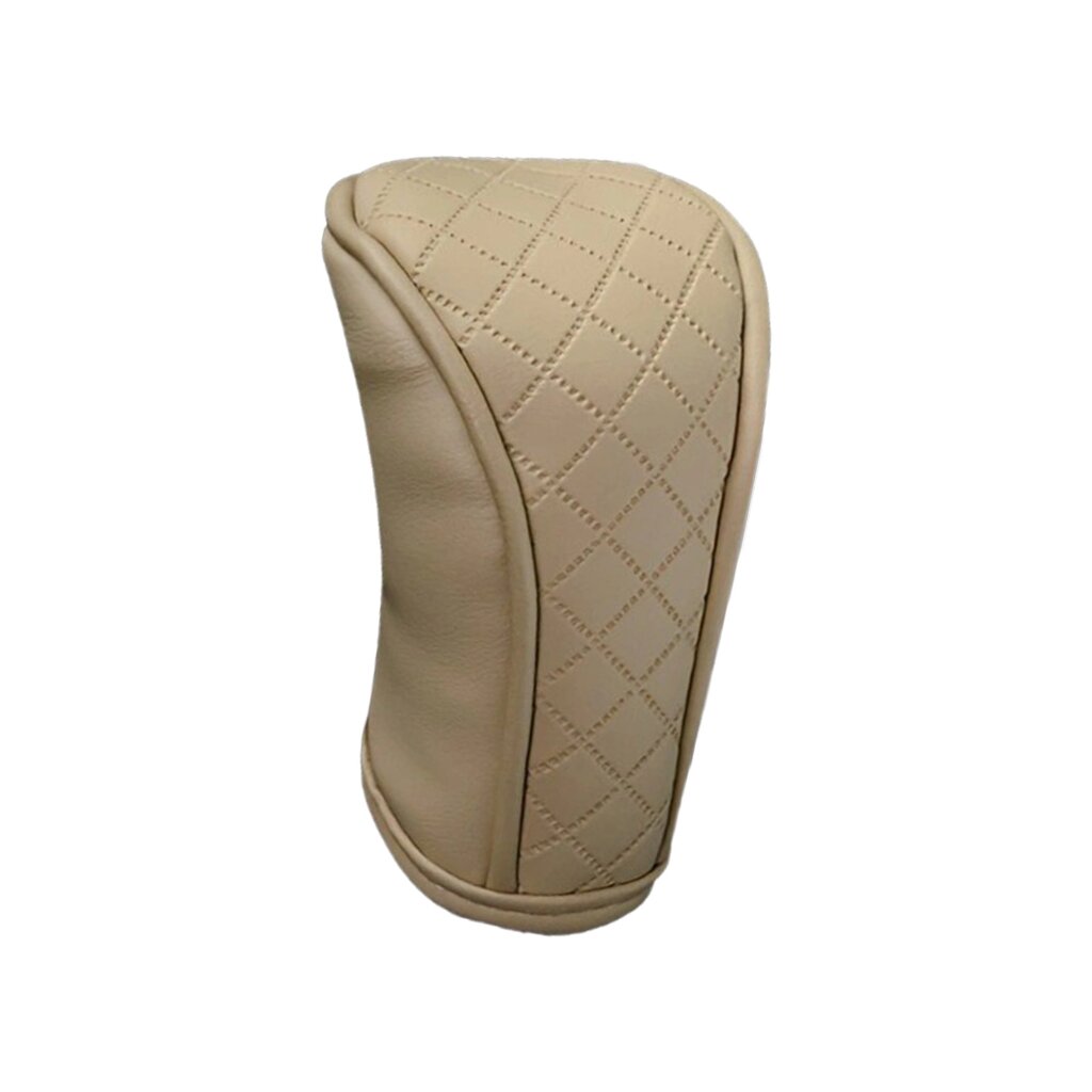 Крышка ручки переключения передач автомобиля, кожаная нескользящая водонепроницаемая защита ручки переключения передач-бежевый