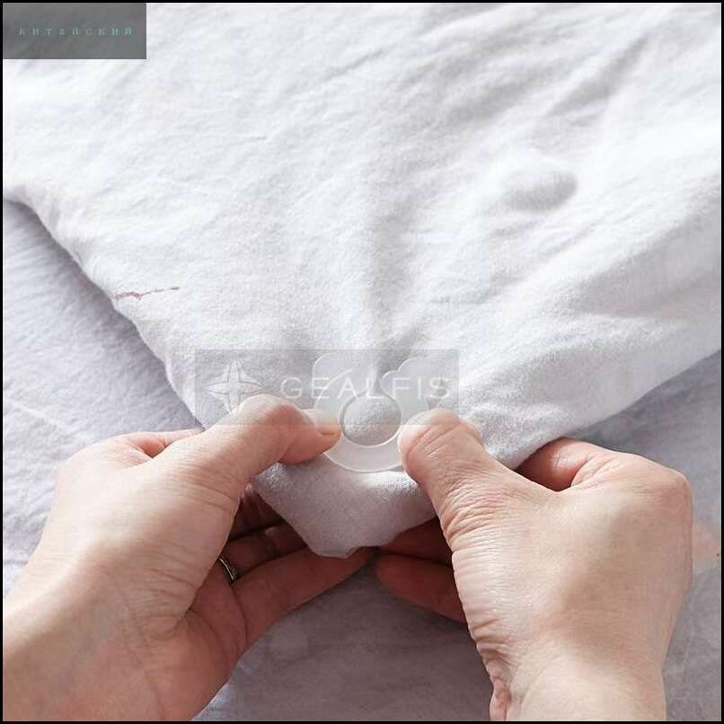 Застежки, зажимы, держатели, для одеял в пододеяльники и шторы, прозрачный пластик 8 шт