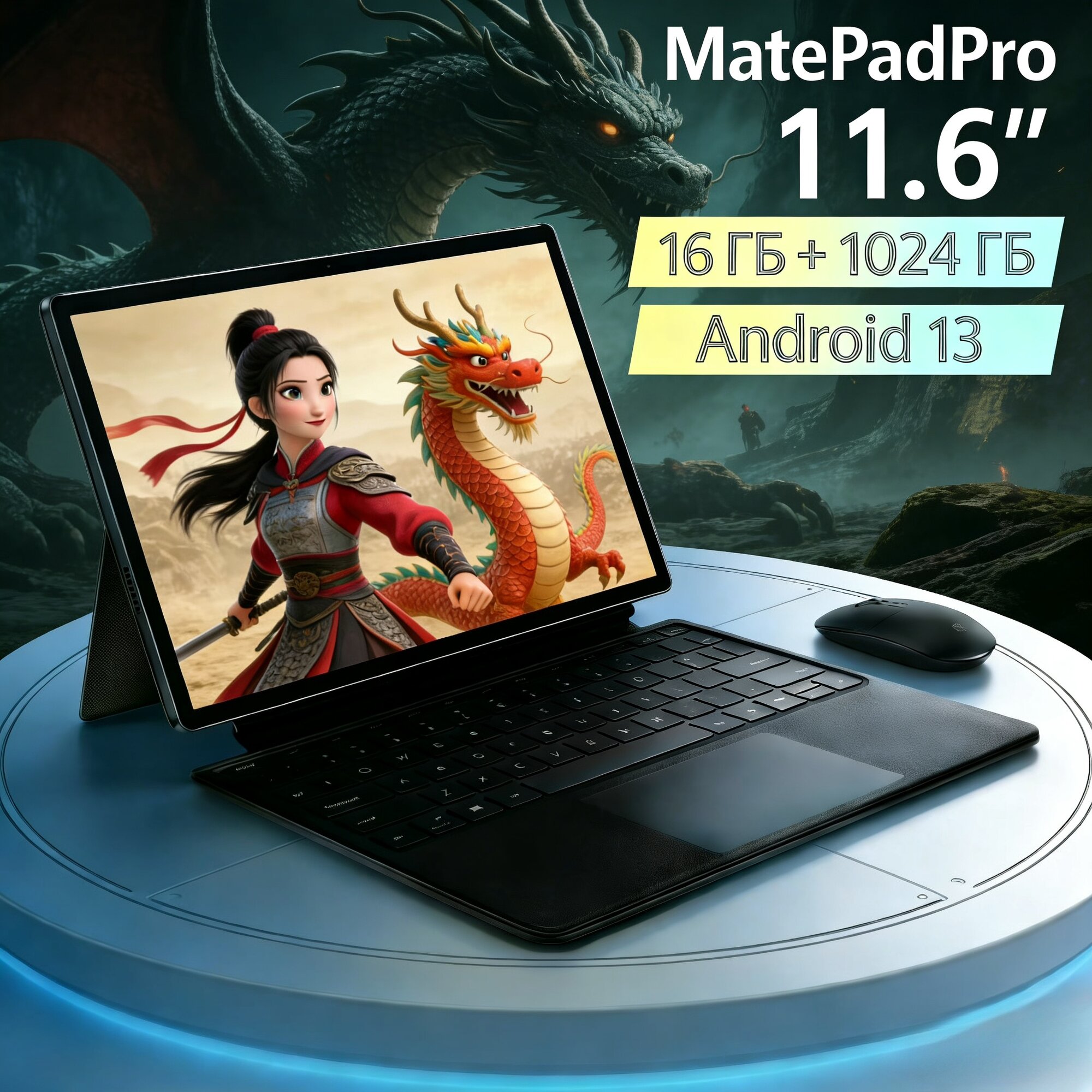 Игровой планшетMatePadPro 11,6 дюйма 16GB+1024GB 8800 мАч 90Hz С помощью клавиатуры и мыши