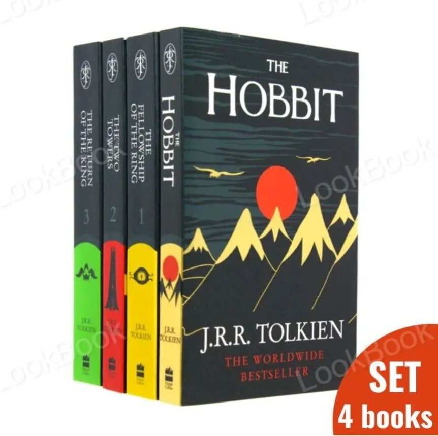 Полная коллекция книг Дж. Р. Р. Толкина на английском языке: Хоббит и трилогия Властелин Колец для поклонников фэнтези | Толкин Джон Рональд Руэл