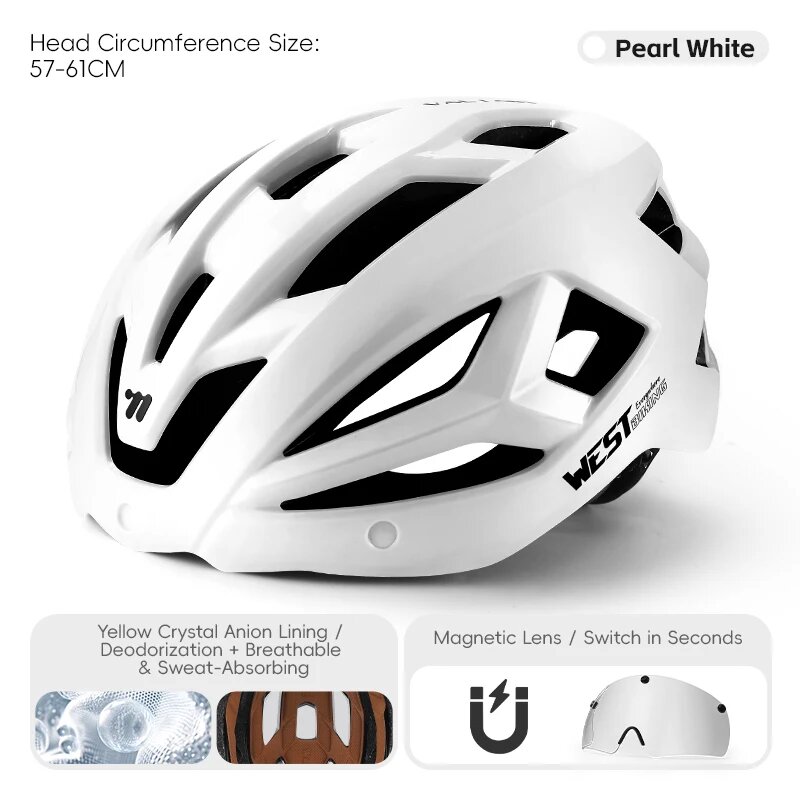 Велошлем YP0708128 Турма для взрослых Белый, Pearl white