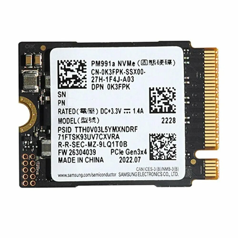 Для PM991A SSD M.2 2230 30 мм NVMe PCIe емкостью 1 ТБ для Steam Deck/Xbox Surface Pro д