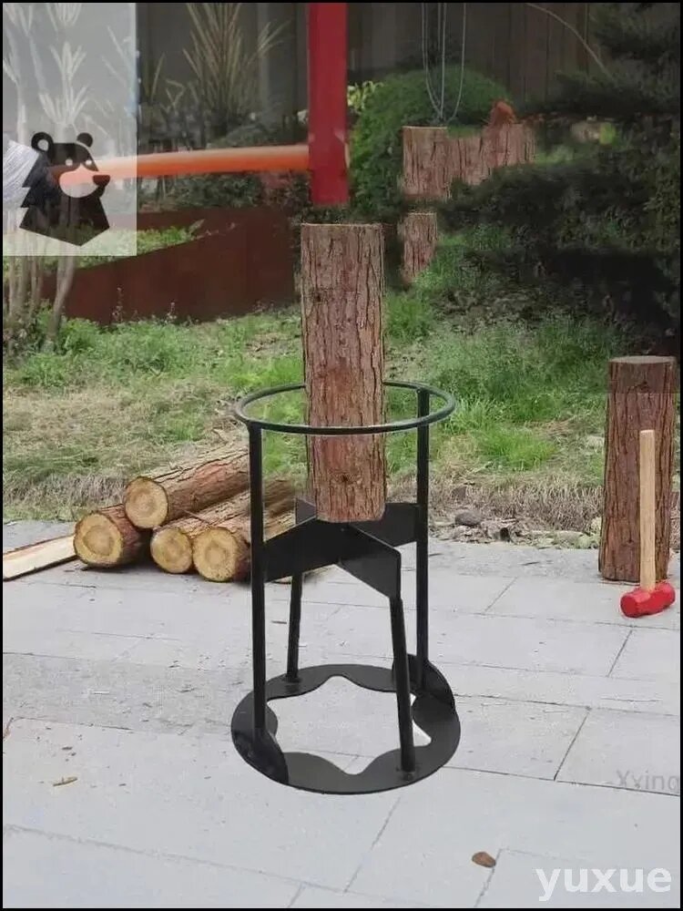 Дровокол ручной металлический для дачи, 9см, черный матовый, 1 шт