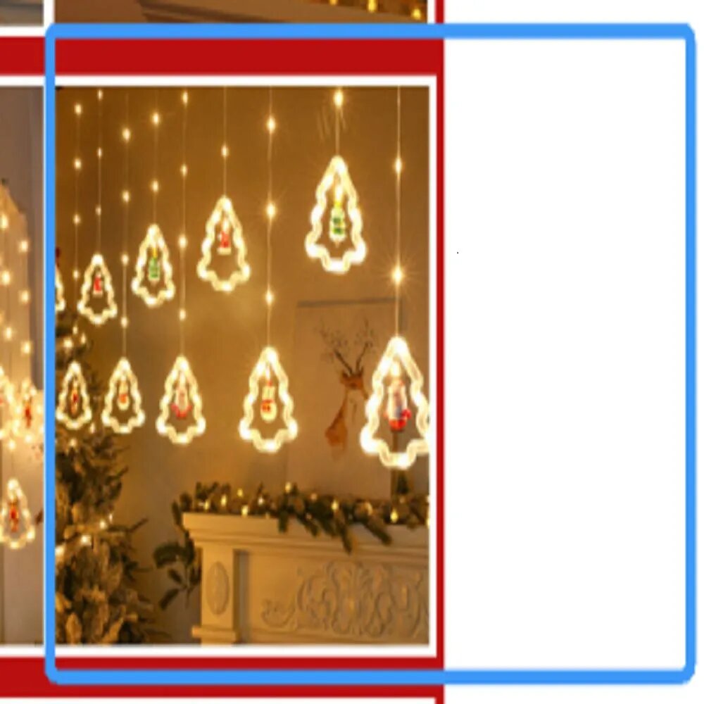 Светодиодная гирлянда Елочки 6.5 см, новогодняя гирлянда на елку, с пультом, 1 шт