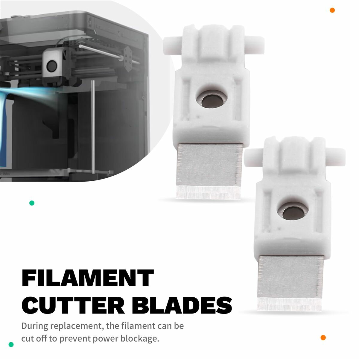 Сменных лезвия для резки филамента для 3D-принтеров Bambu Lab X1/X1C/P1S (пластик + металл)