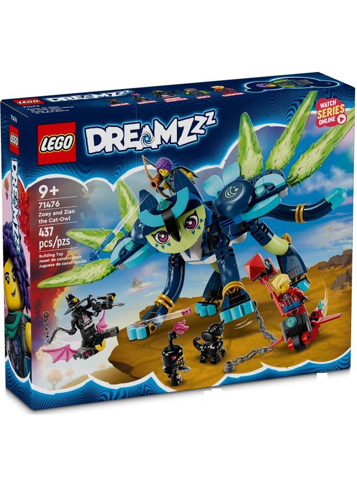 Конструктор LEGO DREAMZzz 71476 Зои и кошка-сова Зиан, 437 деталей, 9+