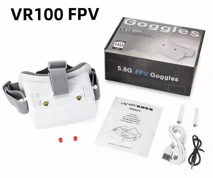 VR-очки VR100 HD 5.8G FPV Goggles для квадрокоптеров, белые