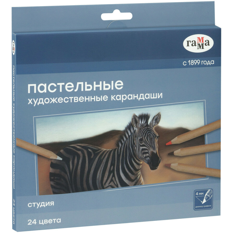 Пастельные карандаши Гамма "Студия", 24цв. , картон. упаковка, 372596