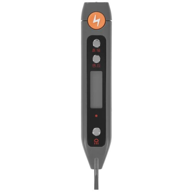 HT7005 Deli Индикаторная отвертка-тестер напряжения цифровая Home Series Gray Deli HT7005 (12-250 В, фонарик, батарейк