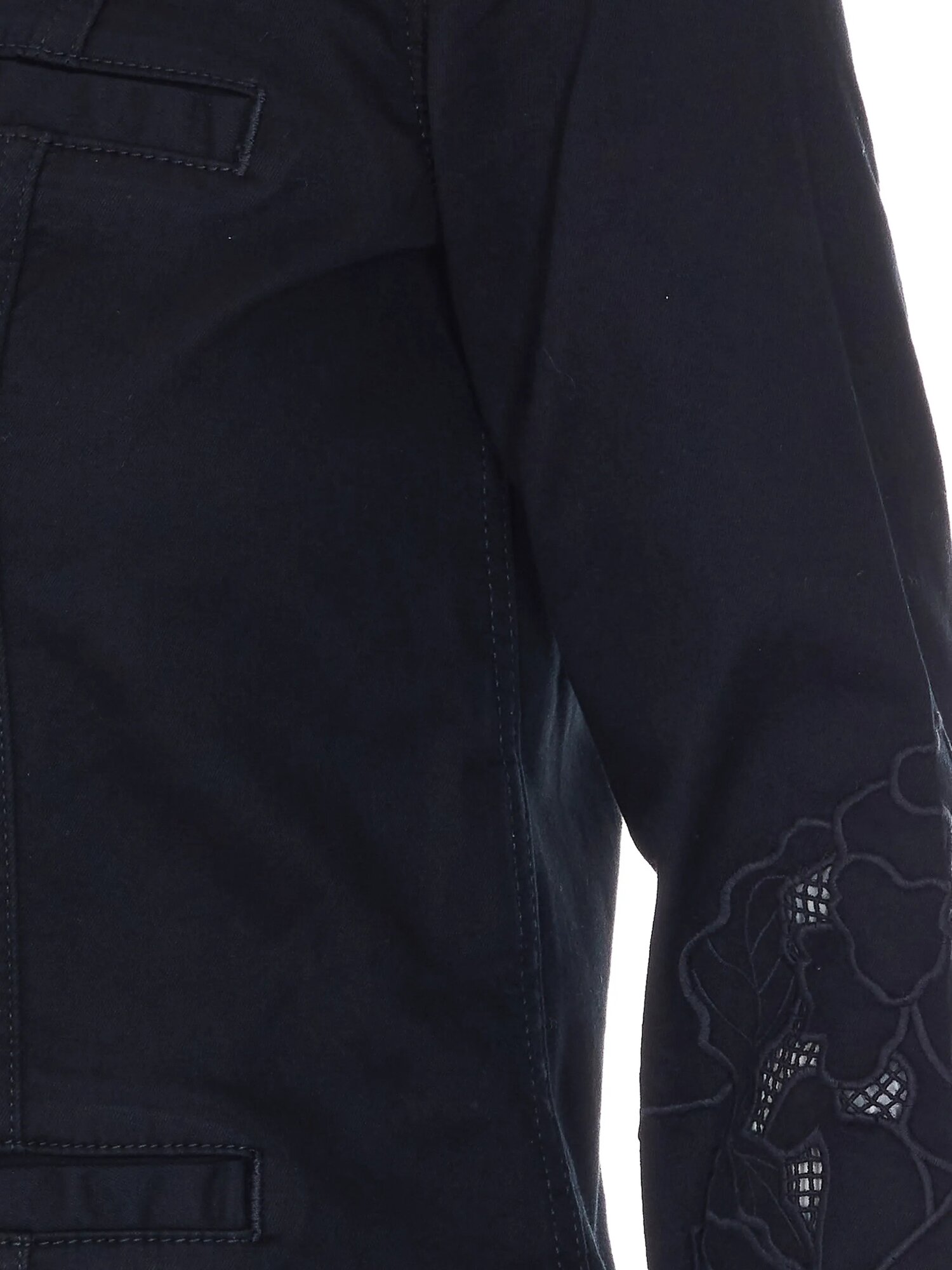 Куртка LIU JO Embroidered crewneck jacket, размер 44, черный — фото 1