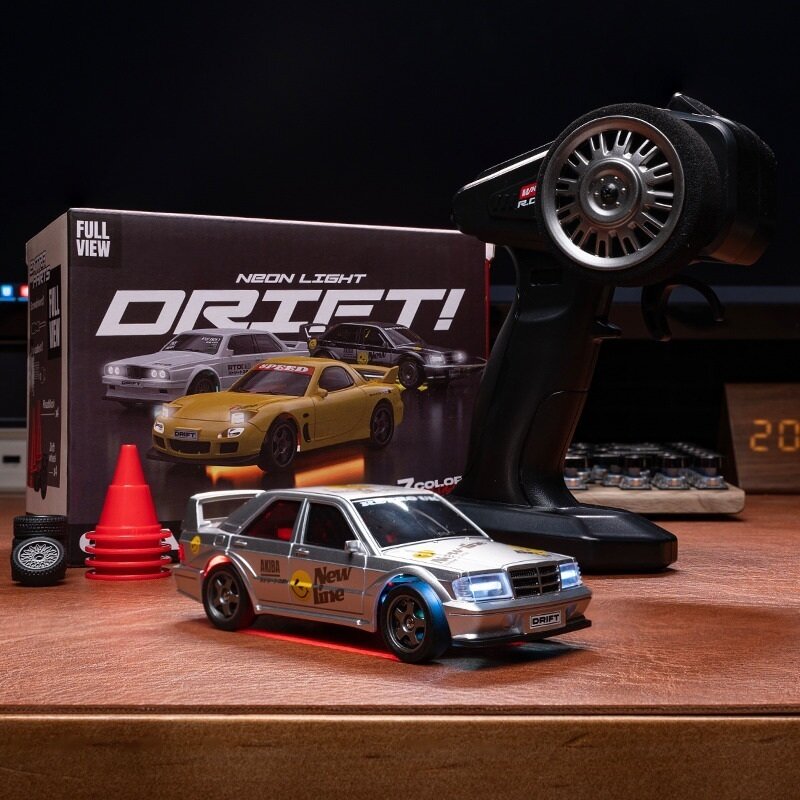 Мини-дрифт-кар 1:43 4WD 2.4G, полный пропорциональный контроль, 3 скорости, подсветка, Type-C зарядка, игрушка для стола