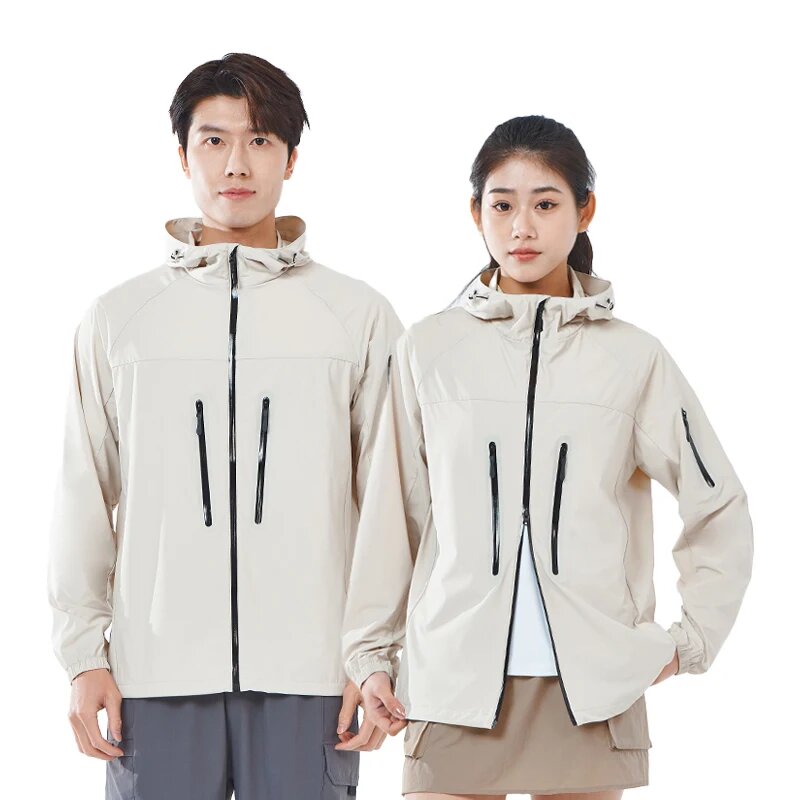 JNLN Водонепроницаемая курточка из нейлона для кемпинга Бежевый, XXL, Unisex Khaki