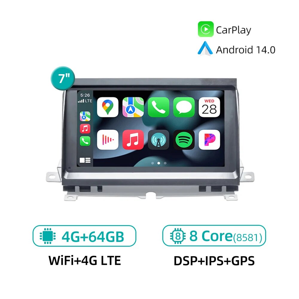 8G 128G CarPlay Android 14.0 Автомобильный мультимедийный плеер Wi-Fi навигация 4G 64G 4G CarPlay