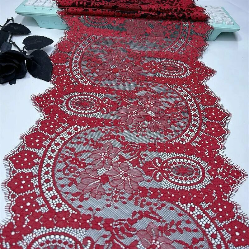 Кружево шантильи, 3м x 30см, кружевная ткань для платьев, нижнего белья, одежды, шитья и рукоделия J-JM168e