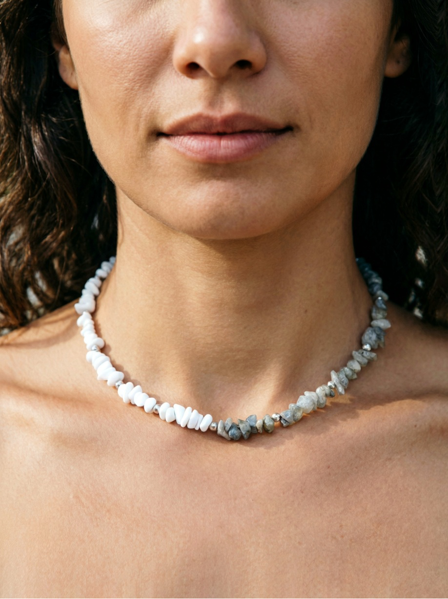 Чокер, лабрадорит, агат