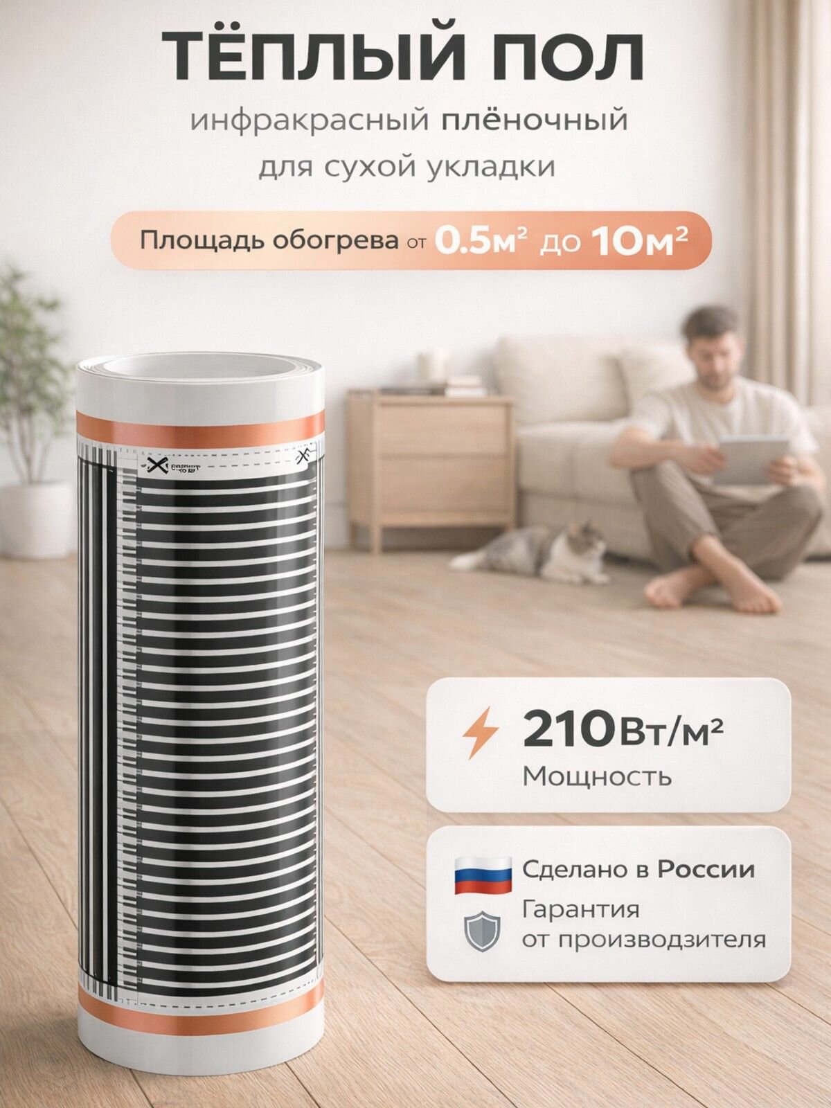 Теплый пол электрический инфракрасный пленочный