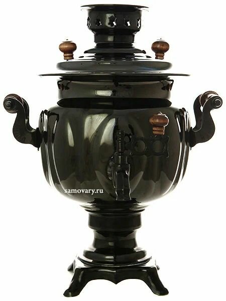 Электрический самовар 3 л "овал" с покрытием черный никель