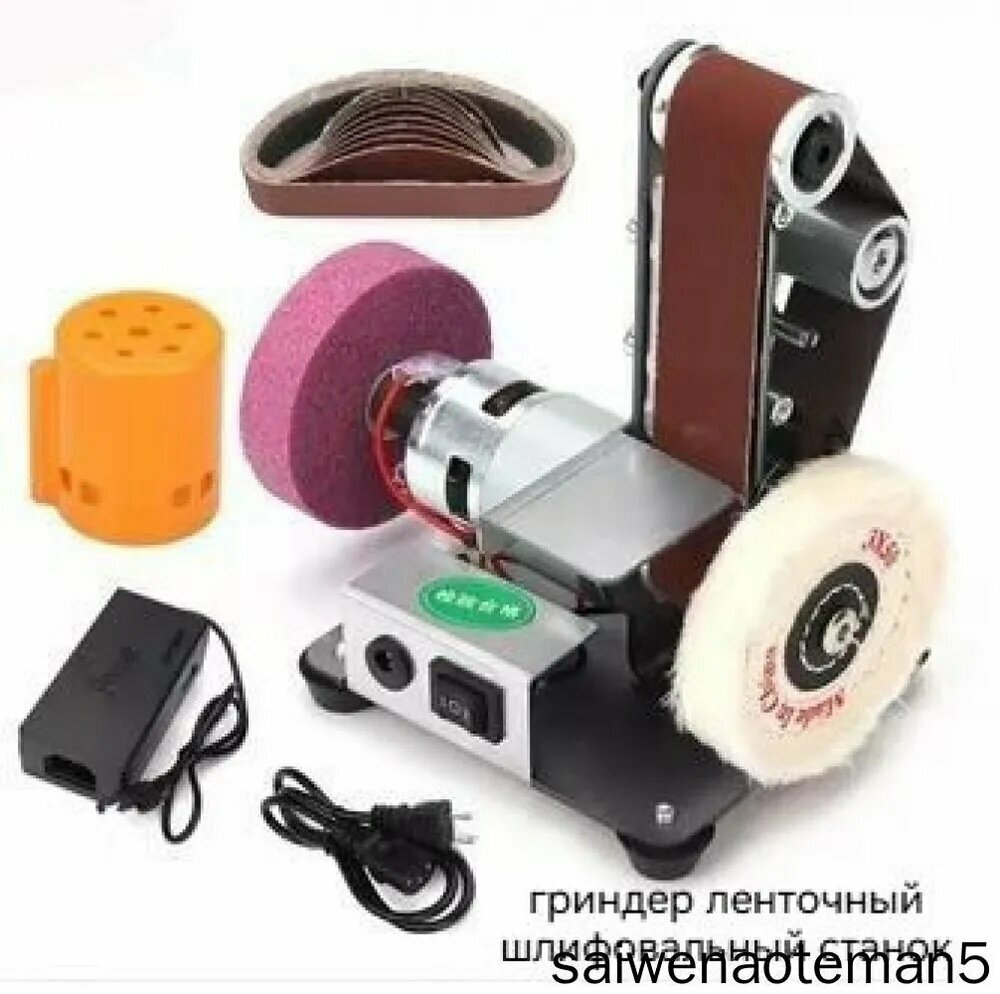 Гриндер ленточный,7-скоростная регулируемая полировальная машинка для заточки ножей, деревообработки своими руками, полировки кромок