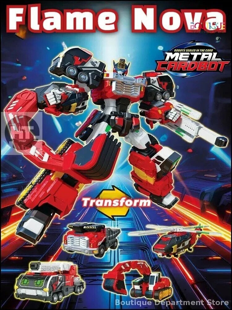 Метал Кард Бот. "Flame Nova" трансформер 32см. METALCARDBOT