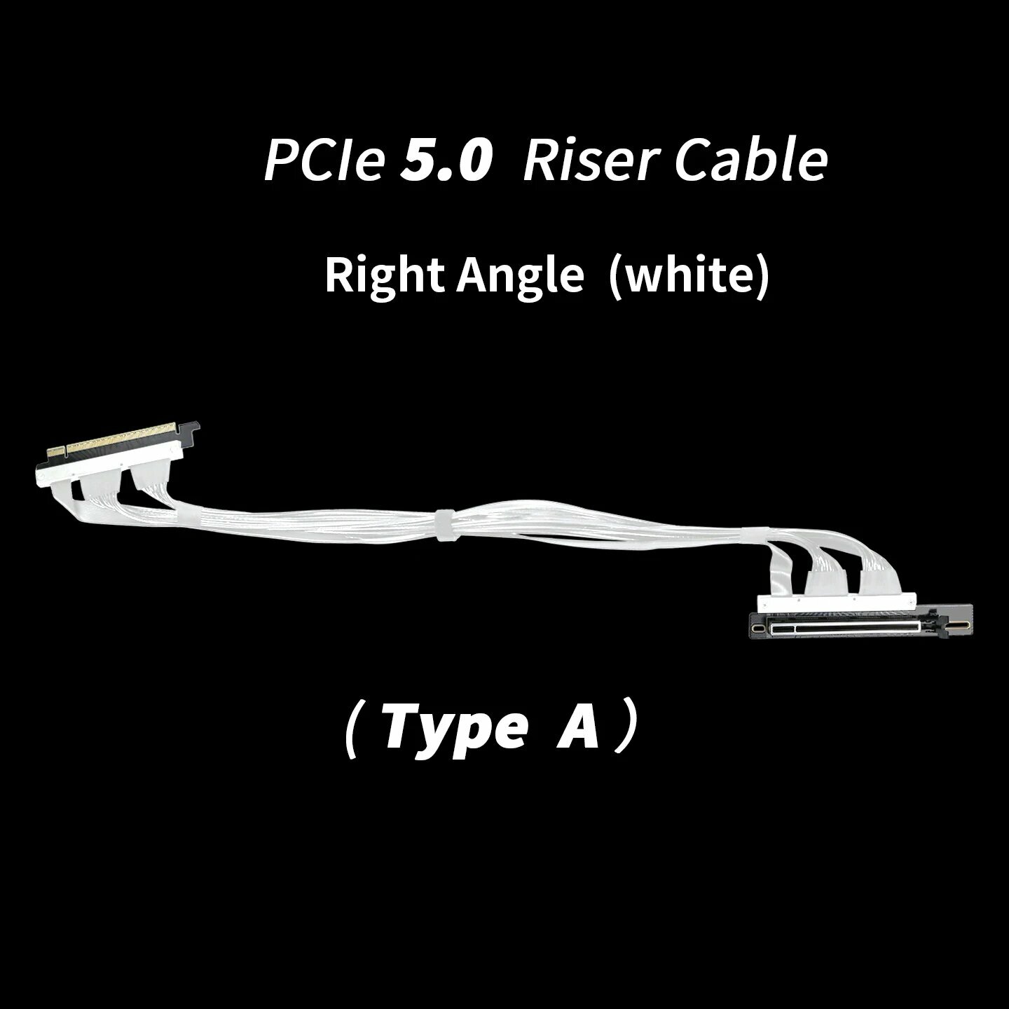 PCIe 5.0 Riser Cable 0.38m, Right Angle white A