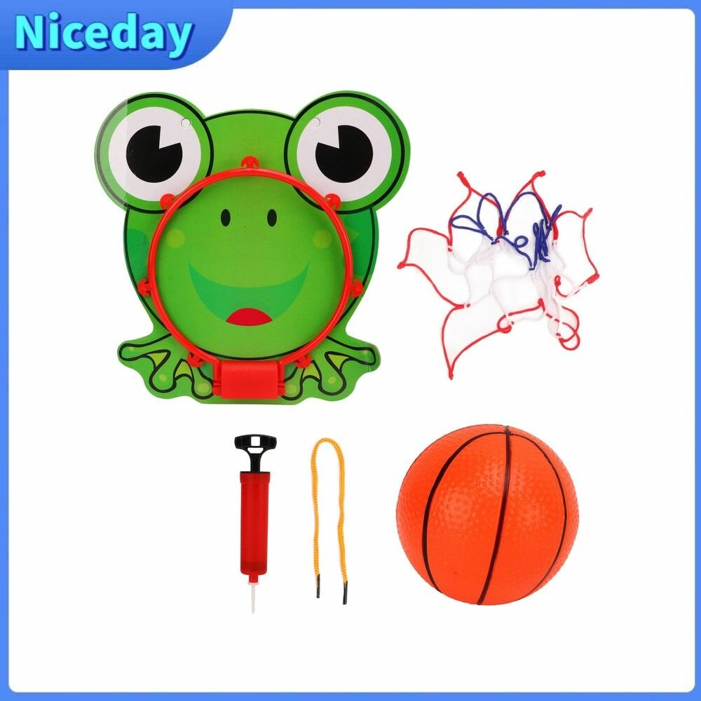 Пластмассовая баскетбольная корзина с мячом, игрушка лягушки
