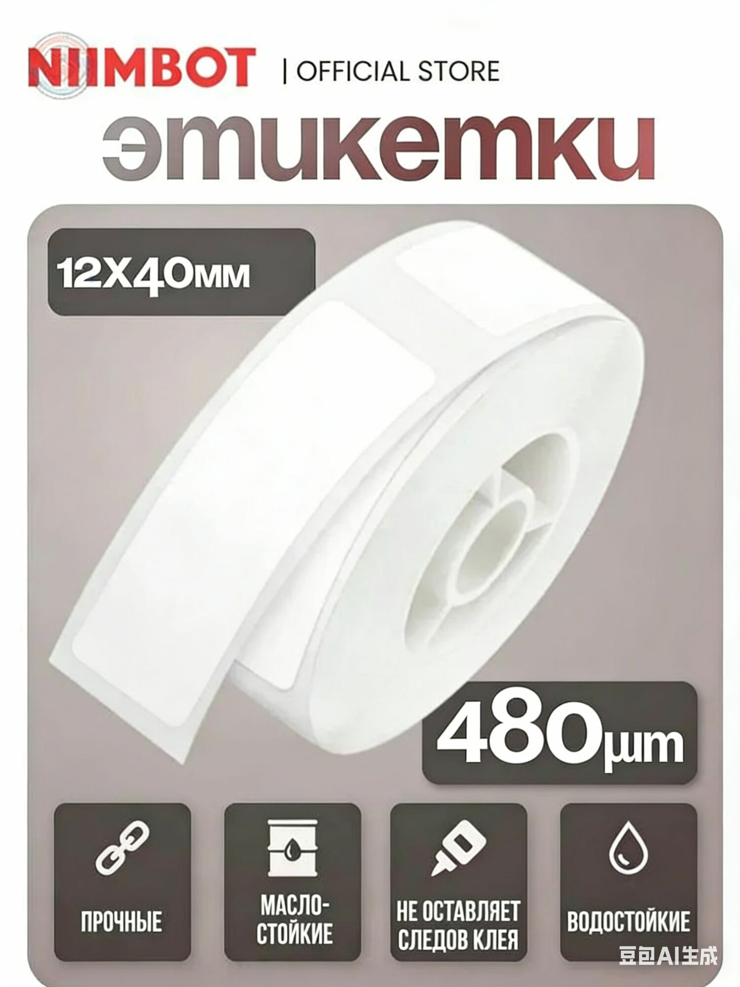 Термоэтикетки Niimbot D11 D110 D101 H1S самоклеящиеся 12x40 мм 480 штук для печати этикеток и маркировки