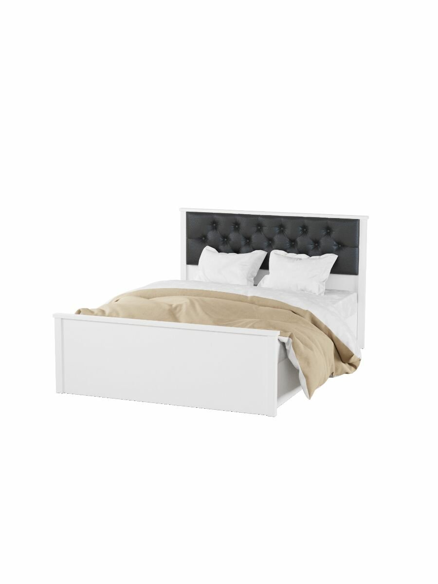 Кровать двуспальная Домани Модена МКР-2 1,4 ортопедическое основание, 1542х1010х2083, Белый